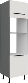ARIA aw | vysoká skříňka 60 DPM-215 2F na vestavnou troubu a mikrovlnku | 60 cm | ANTI FINGERPRINT povrch | antracit/bílá