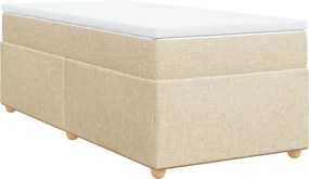 Box spring postel s matrací krémová 90x200 cm textil 3285350