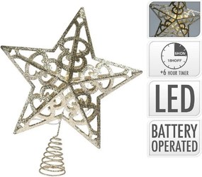 LED špice na stromeček Zlatá hvězda 28 cm