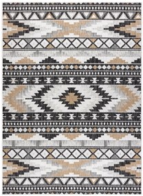 Dywany Łuszczów Kusový koberec Cooper Sisal Aztec 22235 ecru/black – na ven i na doma - 180x270 cm