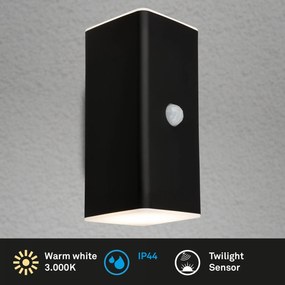 BRI 3788015 Kona LED venkovní nástěnné svítidlo, pohybové čidlo, soumrakový senzor, nabíjecí - BRILONER