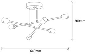 Přisazený lustr FLOWER 6xE27/40W/230V