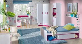 Casarredo - Komfort nábytek Dětská skříňka TRAFICO 6 bílá/růžová