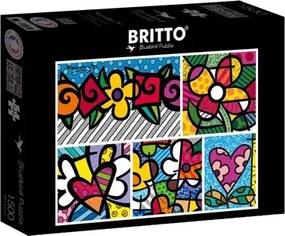 BLUEBIRD Puzzle Koláž: Srdce a květiny / 1500 dílků / od 14 let