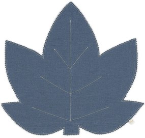 Lněné prostírání javorový list džínová se zlatem 37x37cm