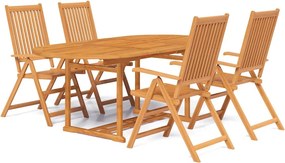 5dílný zahradní jídelní set masivní akáciové dřevo 150-200 cm 3058011