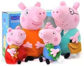 Peppa Pig rodina sada 4 ks plyšáků Motiv: balení s boxem