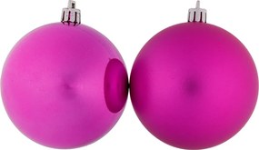 Sada vánočních ozdob růžová 6 cm plastové koule, 12× lesklá, 12× matná, balení 24 ks
