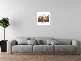Gario Obraz s hodinami Bednička se zeleninou Rozměry: 40 x 40 cm