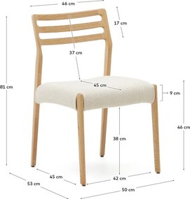 Béžová/v přírodní barvě jídelní židle z dubového dřeva Cudia – Kave Home