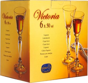 Bohemia Crystal Sklenice na likér Victoria 50ml (set po 6ks)