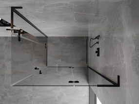 Mexen Mist-H L Duo, 2-křídlý ​​sprchový kout 80 x 100 cm, čiré sklo, černý profil, 8A5L-080L-100P-70-00