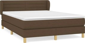 Box spring postel s matrací tmavě hnědá 140x190 cm textil 3126880
