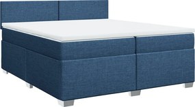 Box spring postel s matrací modrá 200x200 cm textil 3285994