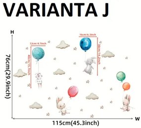 Samolepky na zeď - zajíčci, více variant Varianta: Varianta J