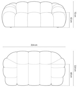 Světle šedá pohovka 214 cm Diana – Micadoni