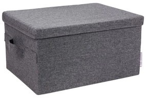 Šedý látkový úložný box s víkem 40x30x22 cm Soft Storage – Bigso