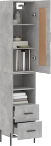 Skříň highboard betonově šedá 34,5x34x180 cm kompozitní dřevo 3200269