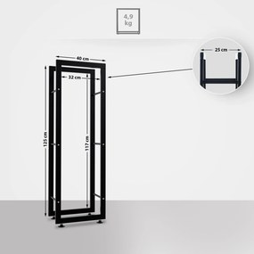 Stojan na palivové dřevo Keri V2 25x40x125 – černá