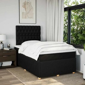 Box spring postel s matrací černá 120x200 cm textil 3292032
