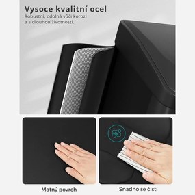 Koš na třídění odpadu SORT 24l (3x8l), černá SongmicsHome