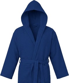 Vaflový župan s kapucí SPAFFLE, tmavě modrý Velikost: L/XL