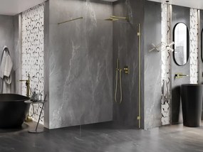 Mexen Lunar sprchová stěna pravá 70 x 200 cm, 8mm čiré sklo, zlatá lesklá, 830-070-000-50-00-P