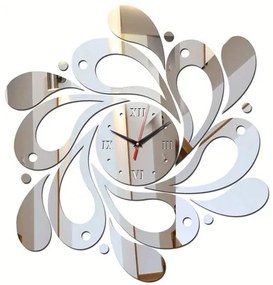 Nástěnné 3D hodiny - motiv kapky Barva: Stříbrná