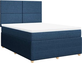 Box spring postel s matrací modrá 140x200 cm textil 3292078