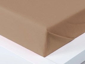 XPOSE® Bavlněné prostěradlo - hnědé 140x225 cm