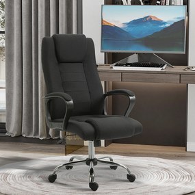 Výškově nastavitelná kancelářská židle Vinsetto, ergonomická kancelářská židle, počítačová židle s houpací funkcí, černá, 62 x 62 x 110-119 cm | Aosom