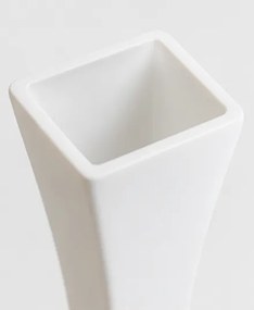 váza, hranatá, plast, 16x4x4 cm, bílá, Dekorino VD0260004