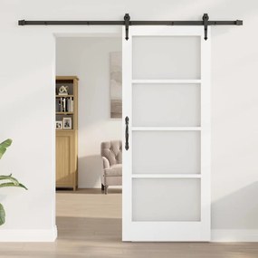 Posuvné dveře ORKDAL 83 x 202 cm Masivní borové dřevo a sklo 3332474