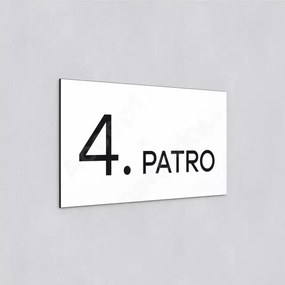 ACCEPT Označení podlaží "4. PATRO" - stříbrná tabulka - černý popis