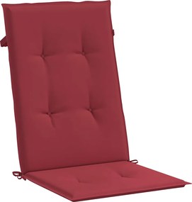 Podušky na židli vysoké opěradlo 6 ks vínové 120x50x3 cm textil 314115