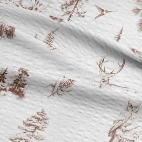 Krepový povlak na polštář Divoká příroda - hnědý Velikost: 70 x 90