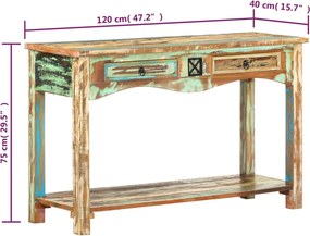 Konzolový stolek 120 x 40 x 75 cm masivní recyklované dřevo 247925