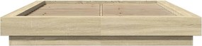 Rám postele s LED osvětlením dub sonoma 120 x 200 cm kompozit 3281107
