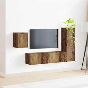 Sestava TV skříněk 4 ks Staré dřevo Kompozitní dřevo 3409004