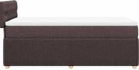 Box spring postel s matrací tmavě hnědá 90x200 cm textil 3287349