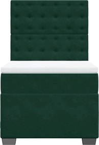 Box spring postel s matrací tmavě zelená 100x200 cm samet 3293149