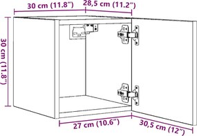 vidaXL Nástěnná TV skříňka 30,5x30x30 cm [804493] Barva: Betonová šedá