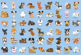 INTERDRUK Puzzle se samolepkami Pejsci / 250 dílků / rozměr 48 × 33 cm