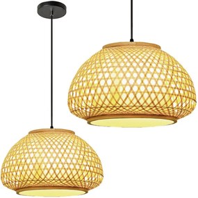 Toolight Natural, závěsné stropní svítidlo 1xE27 APP1649-1CP, přírodní hnědá, OSW-05116