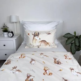 Jerry Fabrics Povlečení do postýlky Zvířátka Woodland baby 100x135, 40x60 cm