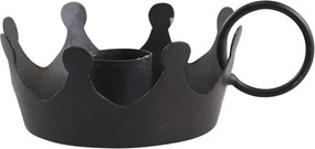 Chic Antique Svícen Crown, černá barva, kov