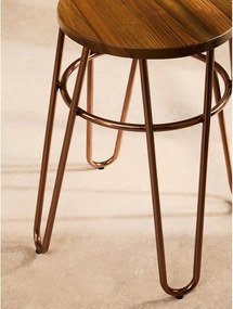 Stolička z jilmového dřeva v přírodní barvě/v růžovo zlaté barvě District – Premier Housewares
