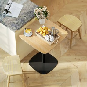 HOMCOM jídelní stůl — moderní čtvercový stůl pro 2 osoby 60 × 60 cm s ocelovou podnoží, přírodní dřevo