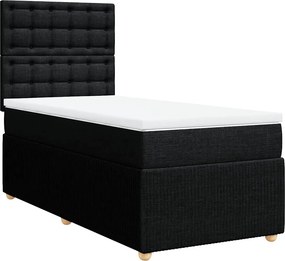 Box spring postel s matrací černá 90x190 cm textil 3291927