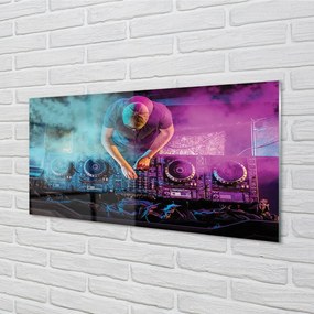 Obraz na skle DJ konzole barevné osvětlení 120x60 cm